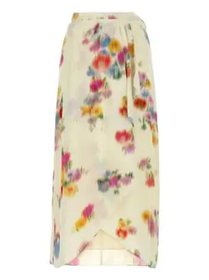 Isabel Marant Étoile Floral Print Midi Skirt - Nude