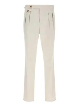 Brunello Cucinelli Pleated Straight-leg Trousers - White