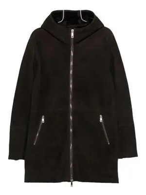 GIORGIO BRATO Long-sleeve Hooded Zip-up Jacket - Black