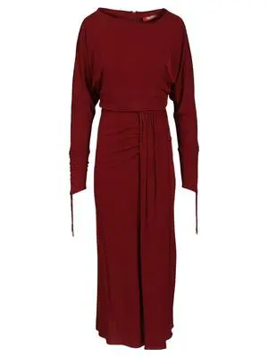 Max Mara Gocce Ruched Midi Dress - Red