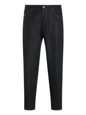 Brunello Cucinelli Logo Patch Straight-leg Jeans - Black