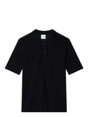Paul Smith Merino Wool-blend Polo Shirt - Navy Blue