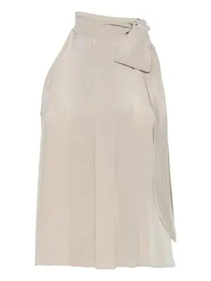 Max Mara Max Mara Tie-Neck Pleated Blouse No