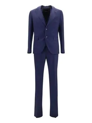 LARDINI Double-breasted Three-piece Suit - Blue