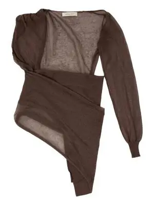Paloma Wool Asymmetrical Wrap Top - Brown