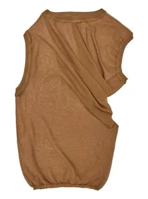 Paloma Wool Asymmetrical Draped Sleeveless Top - Brown