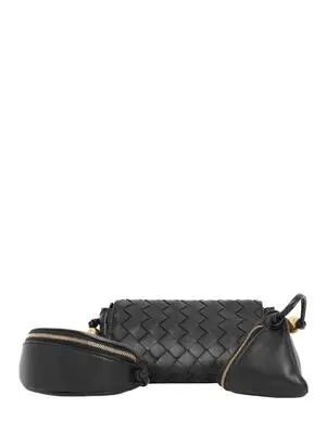 Bottega Veneta Three-in-one Woven Shoulder Bag - Black