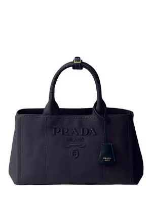 Prada Jardinière Large Canvas Tote Bag - Blue