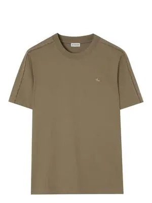 Burberry Cotton Check-piping Slim T-shirt Brown