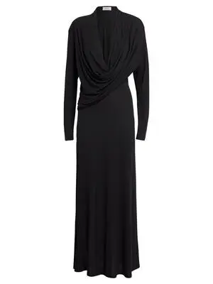 RETORI Jersey Hooded Maxi Dress - Black