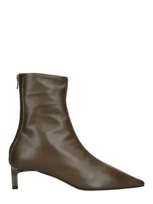 Dear Frances Leather Ankle Boots - Green