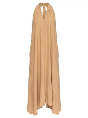 TANTRA SPAIN SL Halterneck Midi Dress - Beige