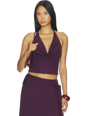 NIA Fabrizio Halter Neck Top - Plum