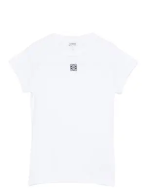 Loewe Anagram Embroidered Cotton T-shirt - White