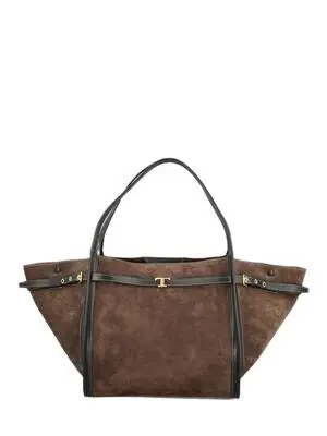 TOD'S T Timeless Medium Leather Tote Bag - Brown