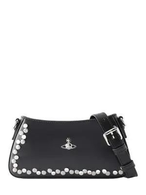 VIVIENNE WESTWOOD Tasha Studded Leather Shoulder Bag - Black
