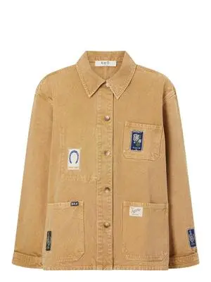 Sea Winslow Patch-detailed Denim Jacket - Brown