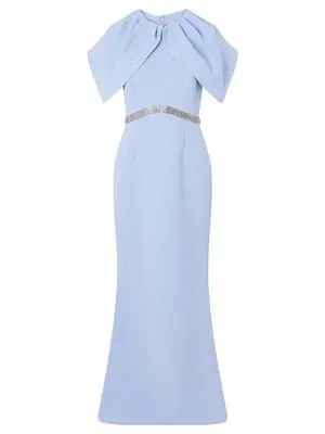 Rebecca Vallance One-shoulder Embellished Cady Maxi Dress - Blue