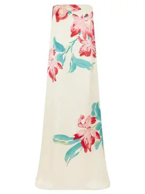 Rebecca Vallance Sunblush Bloom Floral-print Silk Gown - Yellow