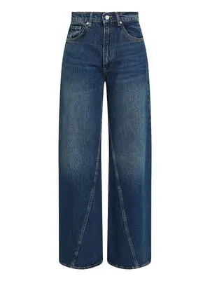 ANINE BING Brie High-rise Wide-leg Jeans - Mid Denim