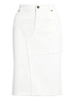 TOM FORD TOM FORD Frayed Paneled Denim Midi Skirt