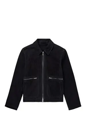 Mr P. Perforated Suede Blouson Jacket - Midnight Blue