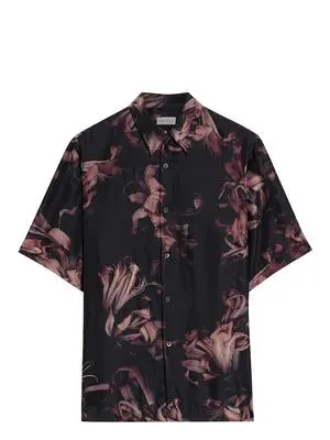 Dries Van Noten Floralprint Silk Shirt - Black