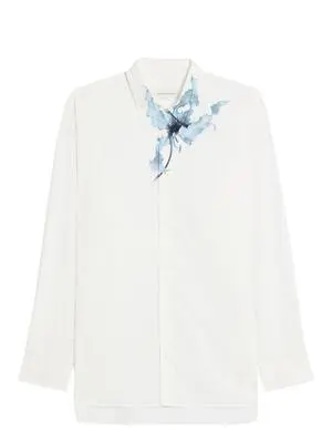 Dries Van Noten Floralprint Cottonpoplin Shirt - White