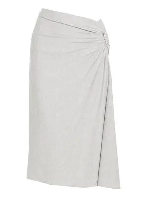 Dries Van Noten Dries Van Noten Button-Detailed Ruched Cotton-Jersey Skirt Gray