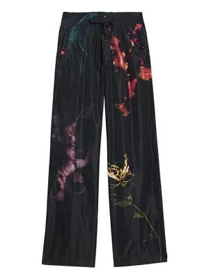 Dries Van Noten Printed Shell Pants With Drawstring Waist - Black