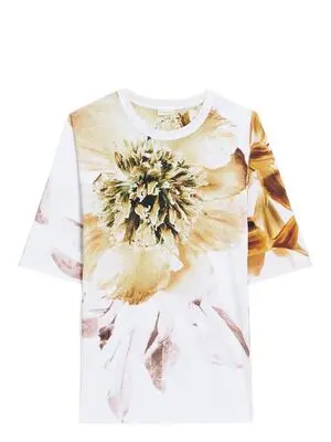 Dries Van Noten Floralprint Cottonjersey Tshirt - White