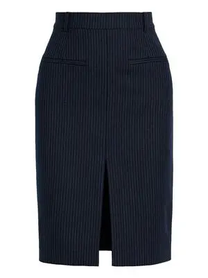 ANINE BING Anine Bing Kora Striped Wool-Blend Twill Skirt