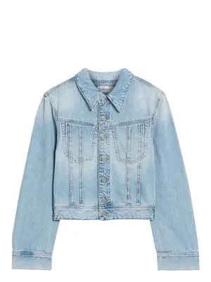 Victoria Beckham Cropped Denim Jacket - Light Denim