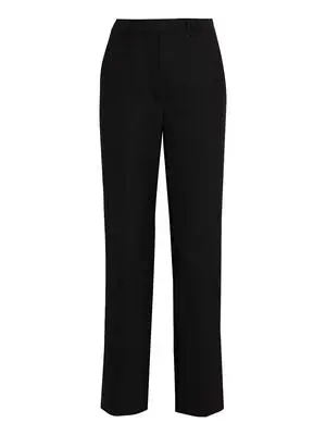 ANINE BING Crepe Straight-leg Pants With Slit Cuffs - Black