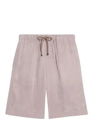 Dries Van Noten Crinkled Cupro Drawstring Shorts - Lilac