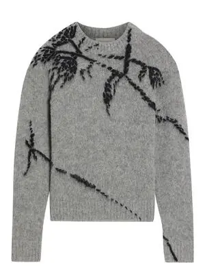 Dries Van Noten Intarsia Alpaca-blend Sweater - Gray