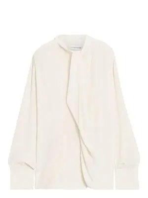 Victoria Beckham Draped Silk Crepe De Chine Blouse - Ivory