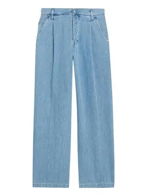 Dries Van Noten Wide-leg Pleated Denim Jeans - Light Denim