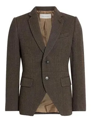 Dries Van Noten Woolblend Twill Blazer - Dark Brown