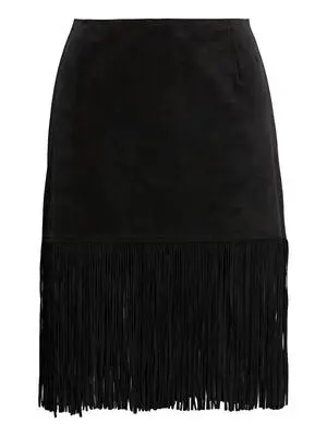 FRAME FRAME Suede Fringed Skirt