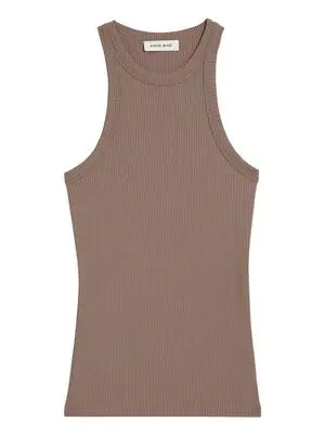 ANINE BING Ribbed Jersey Tank - Light Brown