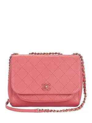 Chanel Calfskin Quilted Flap Bag - Pink