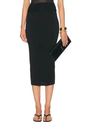 Wardrobe.NYC Translucent Midi Skirt - Black