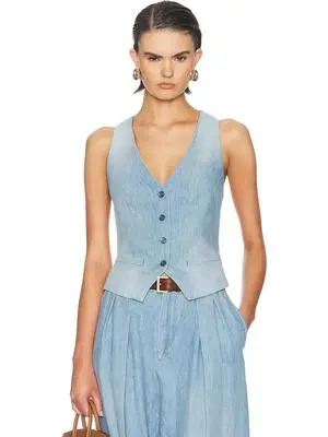 Ralph Lauren Clarissa Vest In Blue - Cirrus Indigo