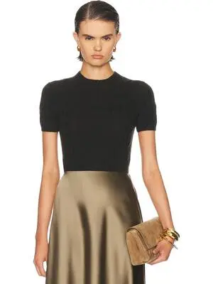 Ralph Lauren Short Sleeve Cable Knit Sweater - Espresso