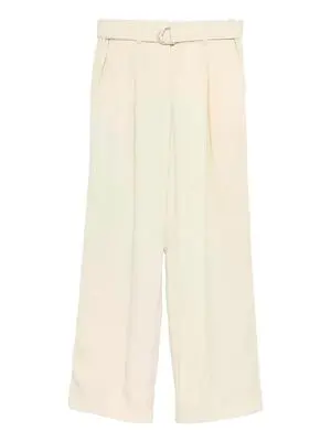 Helmut Lang Belted Pleated Trousers - Neutrals