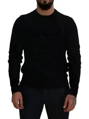Dolce & Gabbana Graffiti-print Wool Crew Neck Sweater - Black