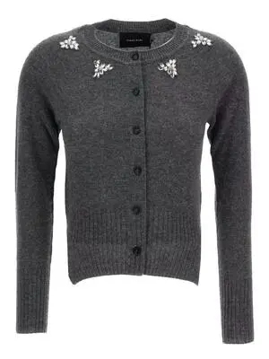 Simone Rocha Embellished Cashmere Cardigan - Grey