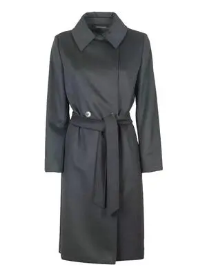 Max Mara Belted Wool Coat - Black