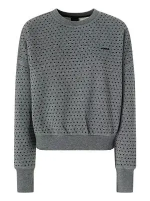 Pinko Crystal-embellished Logo-print Sweater - Grey